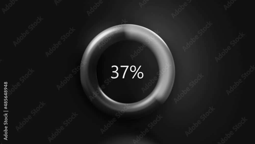 Ring with loading percentages. Motion. Glowing and pulsating loading ...
