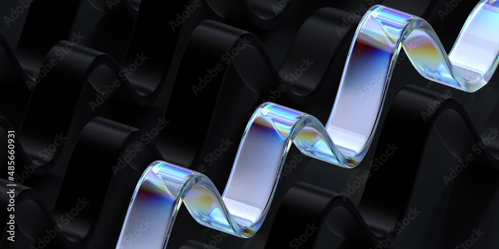 3d abstract tech background with a dynamic wave, blue liquid streamline ...