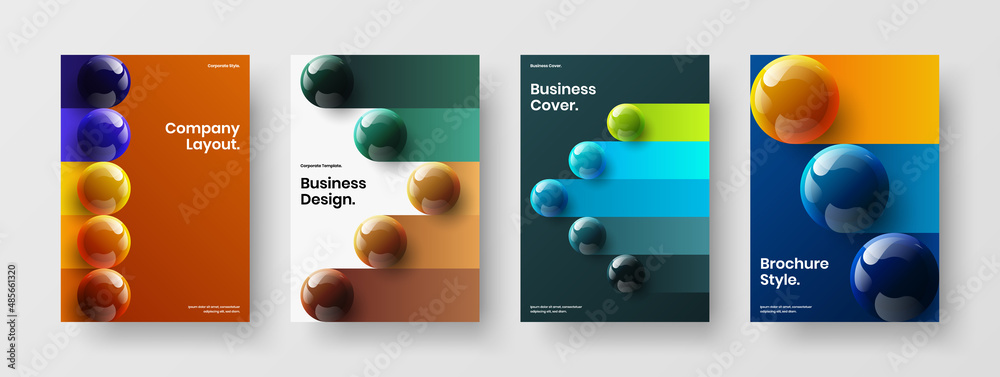 Modern company identity vector design concept collection. Creative 3D ...