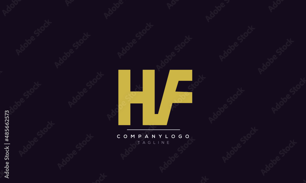 Alphabet letters Initials Monogram logo HF, HF INITIAL, HF letter Stock ...