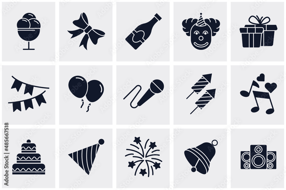 Party elements set icon symbol template for graphic and web design ...
