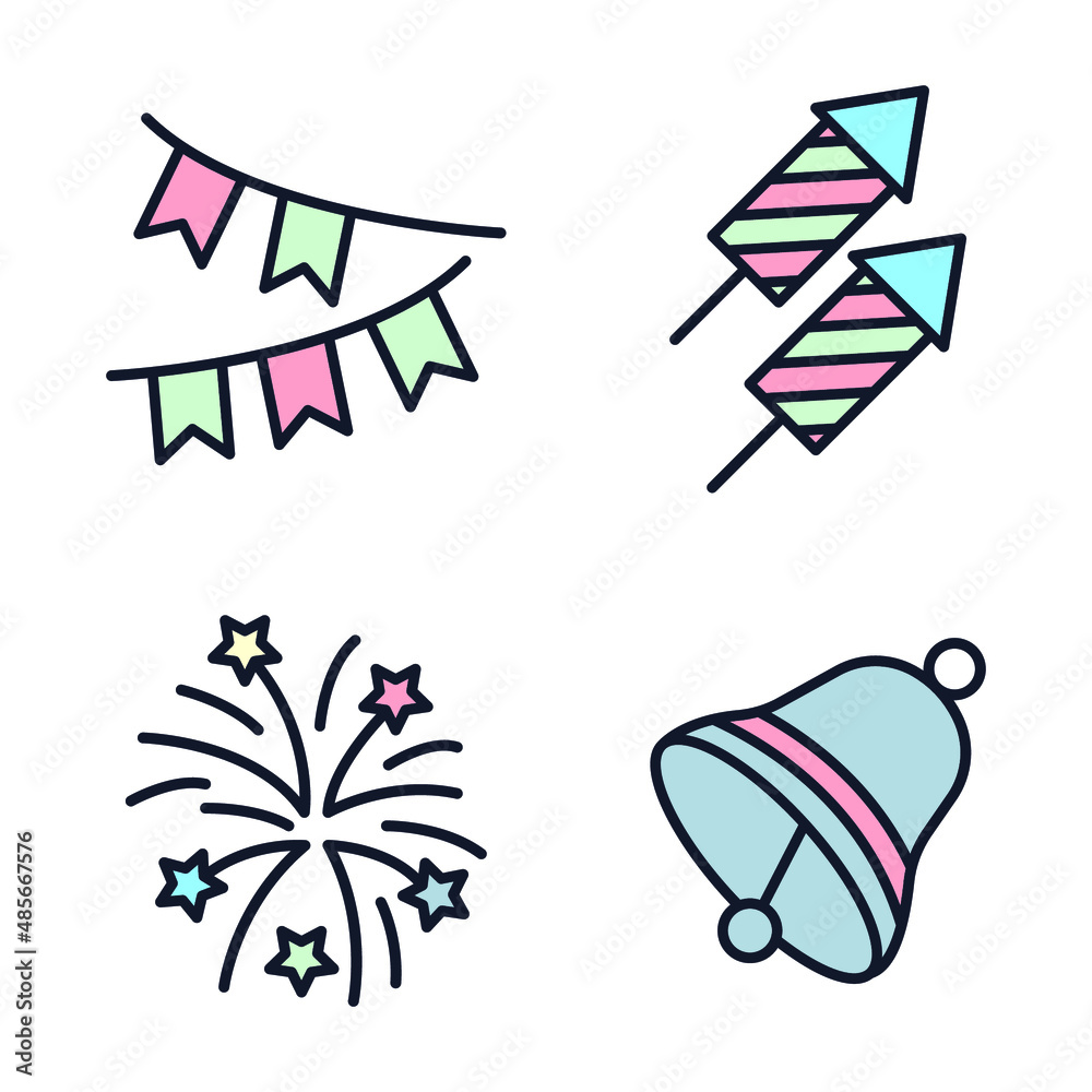 Party elements set icon symbol template for graphic and web design ...