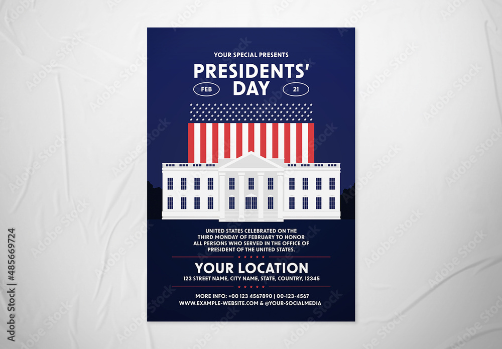 Presidents Day Flyer Stock Template | Adobe Stock
