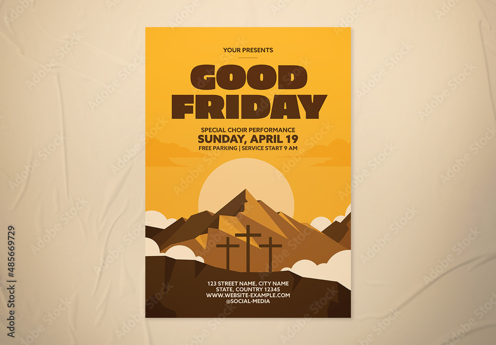 Good Friday Flyer Stock Template | Adobe Stock