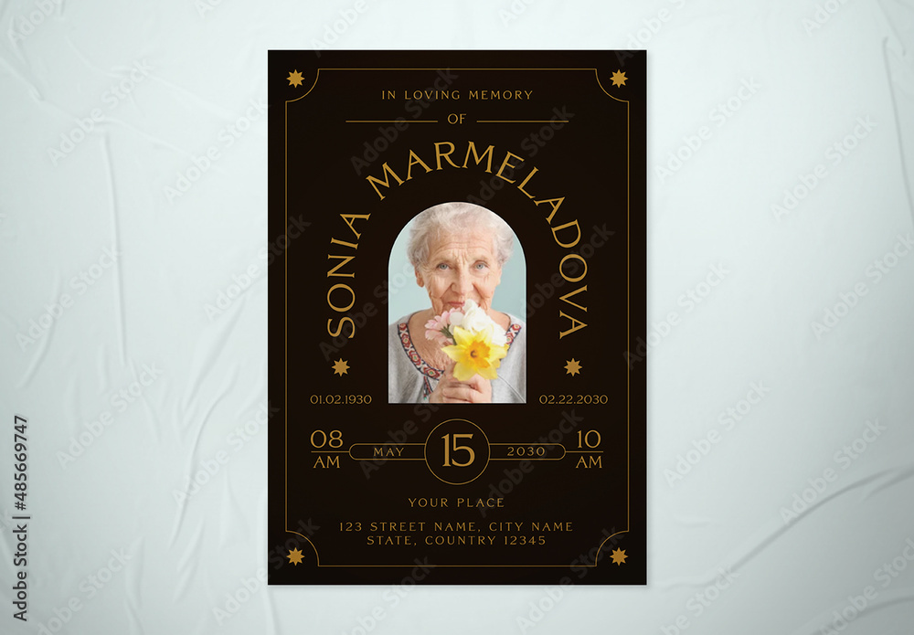 Funeral Program Flyer Stock Template | Adobe Stock
