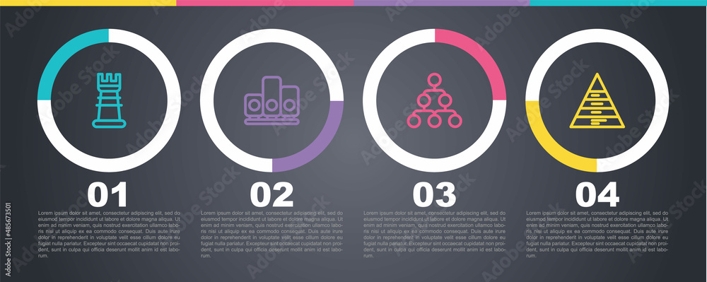 Set line Business strategy, Ranking star, Hierarchy organogram chart ...
