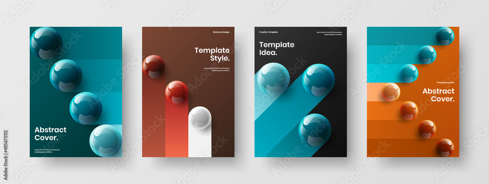 Abstract company identity design vector concept set. Bright realistic ...