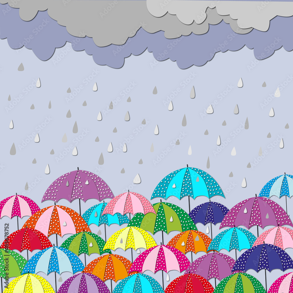 Fondo de paraguas de colores 2. Stock Vector | Adobe Stock
