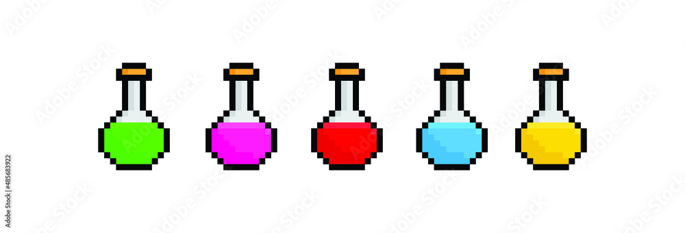 pixel health potion icon vector element for 8 bit game mana sign Stock ...