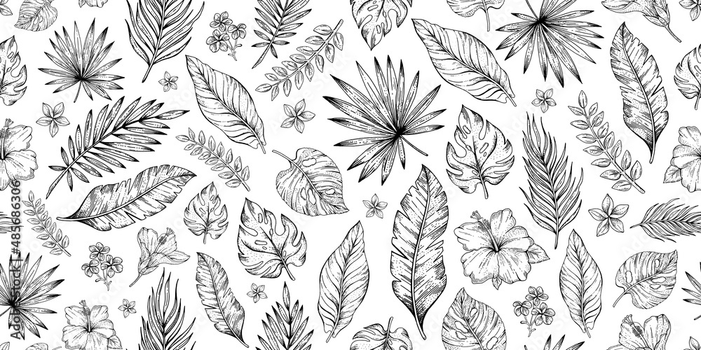 Black And White Leaf Design