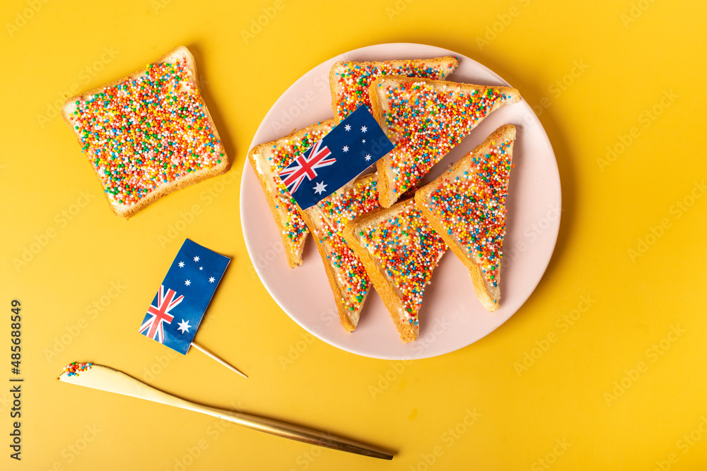 Famous traditional Australian party food Fairy Bread Stock Photo ...