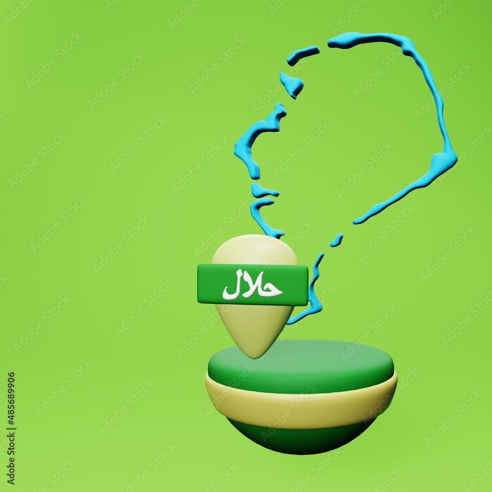 3d rendering of halal locations and tours in Tuvalu for Eid Al Adha and ...
