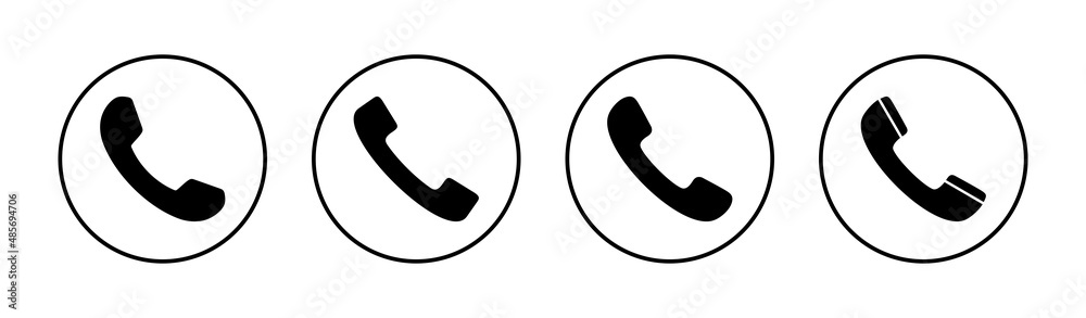 Call icons set. telephone sign and symbol. phone icon. contact us Stock ...