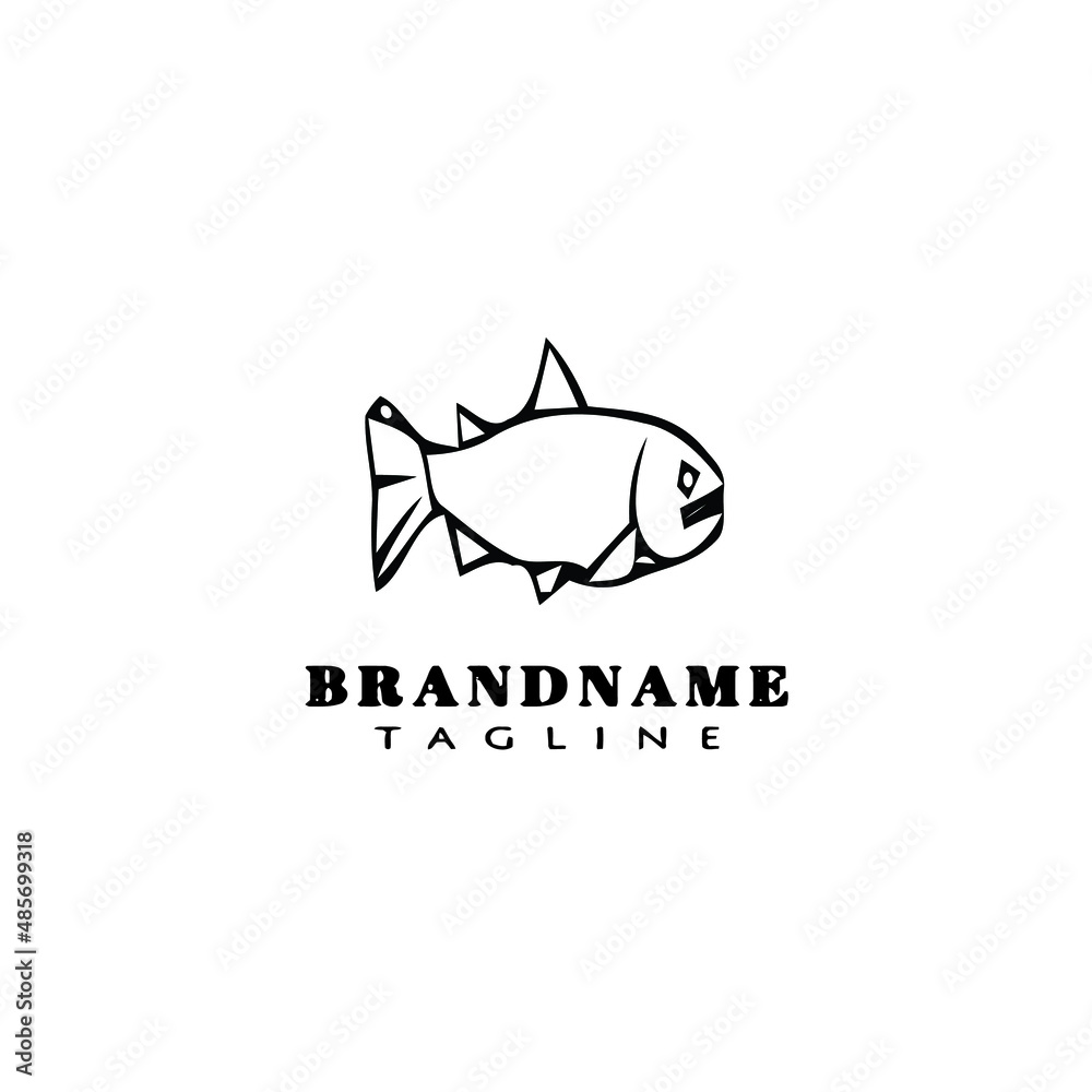 animal fish cartoon logo template icon design black isolated vector ...