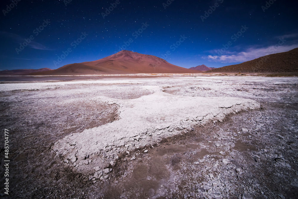 Stars over Chalviri Salt Flats at night (aka Salar de Chalviri ...