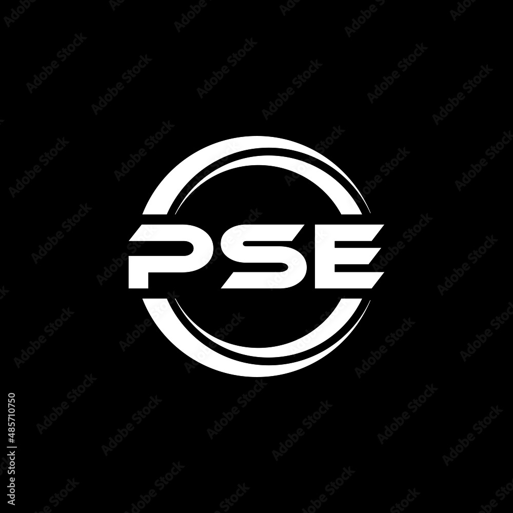 PSE letter logo design with black background in illustrator, vector ...