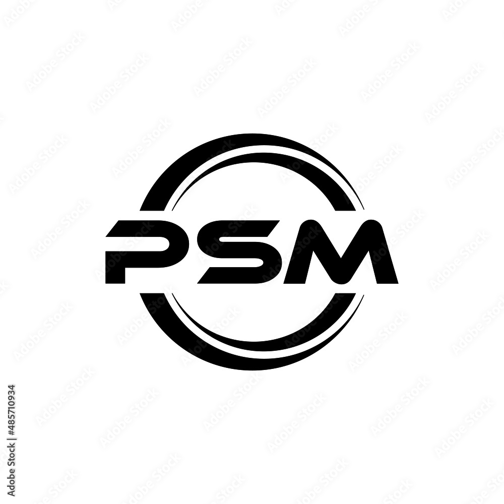 PSM letter logo design with white background in illustrator, vector ...