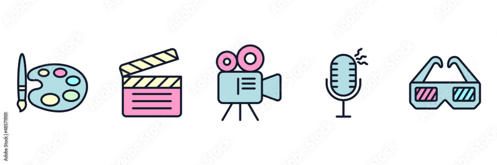Entertainment elements set icon symbol template for graphic and web ...