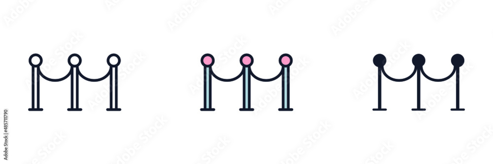 Stand barrier. stanchion ropes icon symbol template for graphic and web ...