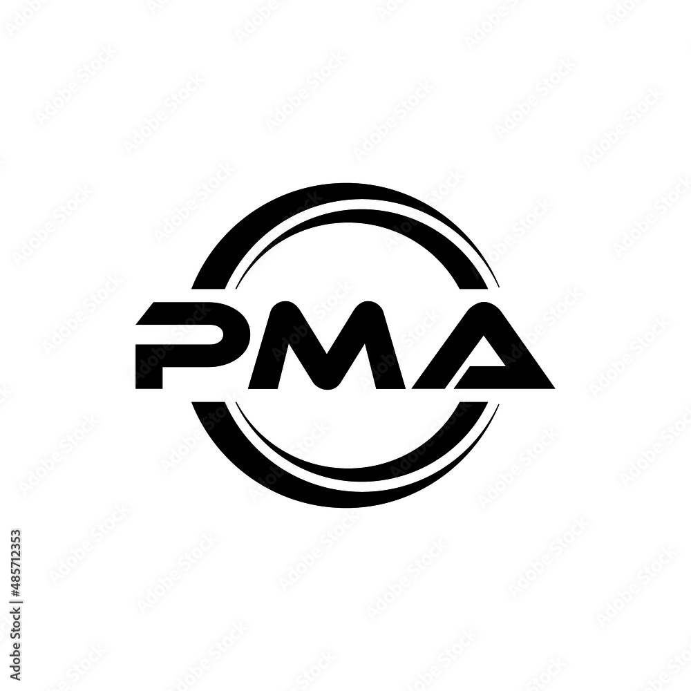 PMA letter logo design with white background in illustrator, vector ...