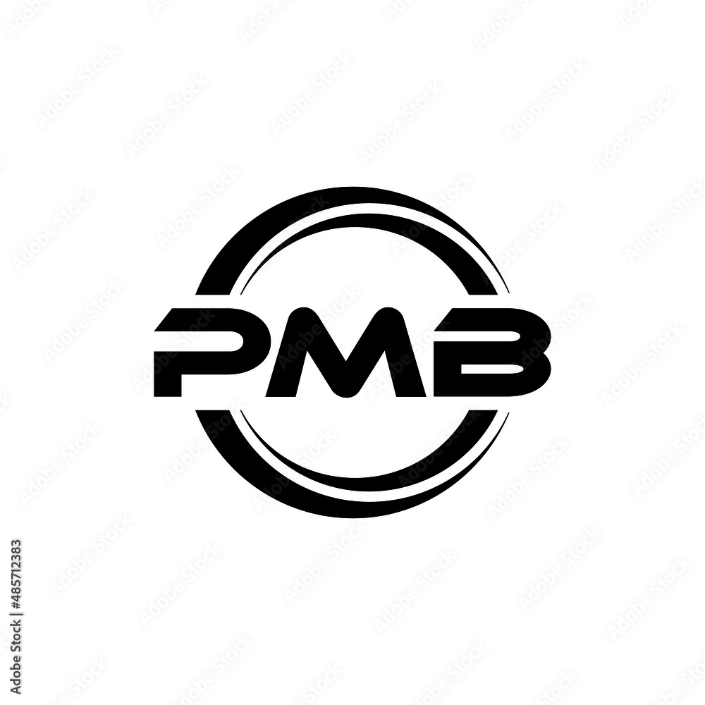 Vecteur Stock PMB letter logo design with white background in ...