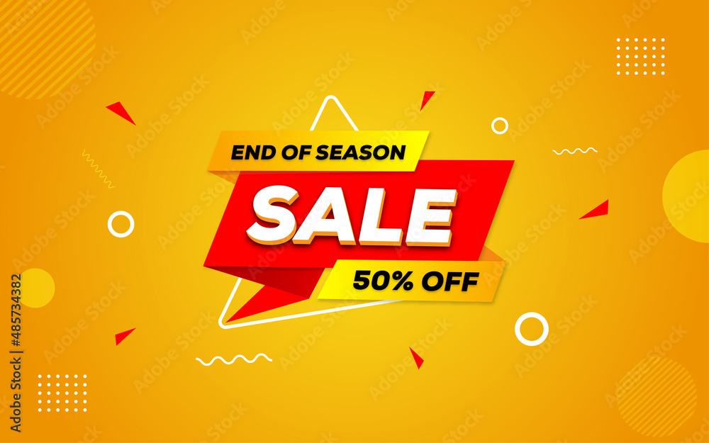 End of season sale banner, Sale banner promotion template design. Stock ...