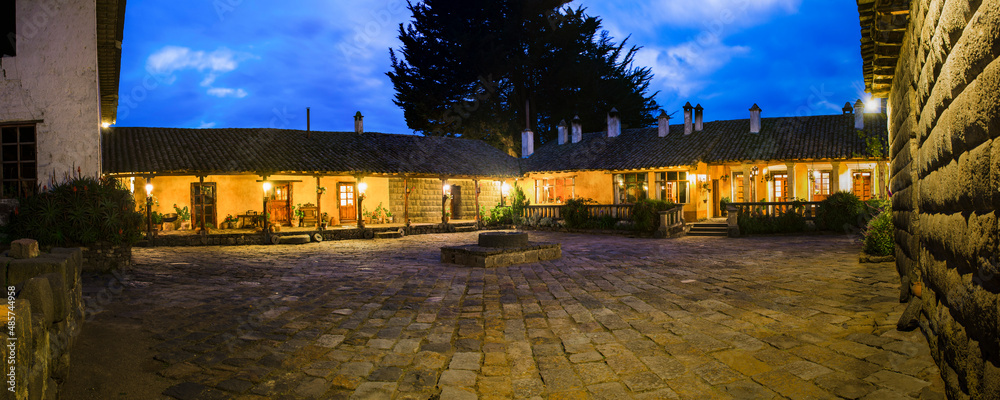 Courtyard at the Inca Hacienda San Agustin de Callo, luxury boutique ...