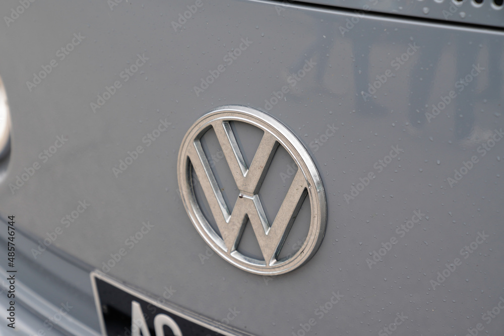 vw bus logo chrome brand sign 1970 vintage volkswagen campervan model ...
