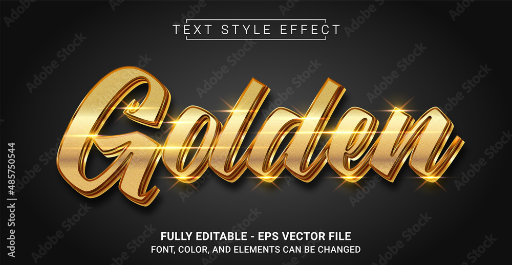 Golden Text Style Effect. Editable Graphic Text Template. Stock Vector ...