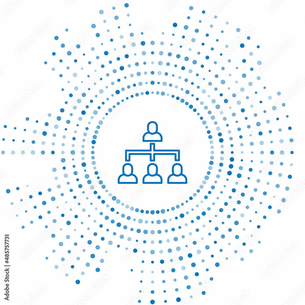 Blue line Business hierarchy organogram chart infographics icon ...