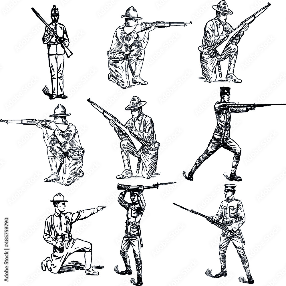 Ancient warriors icon set with national weapons. Historical ancient ...