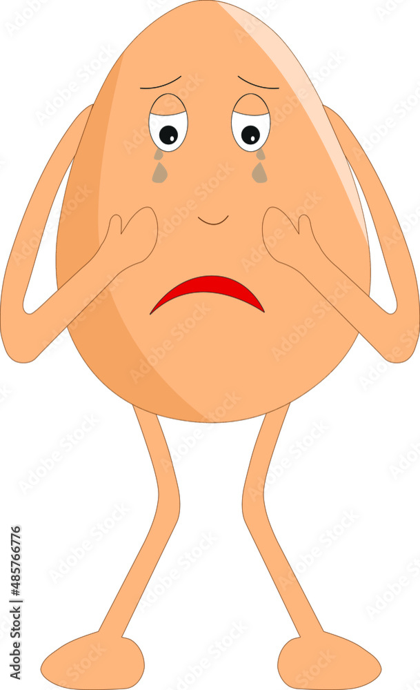 Cute crying egg vector illustration cartoon character Stock Vector ...