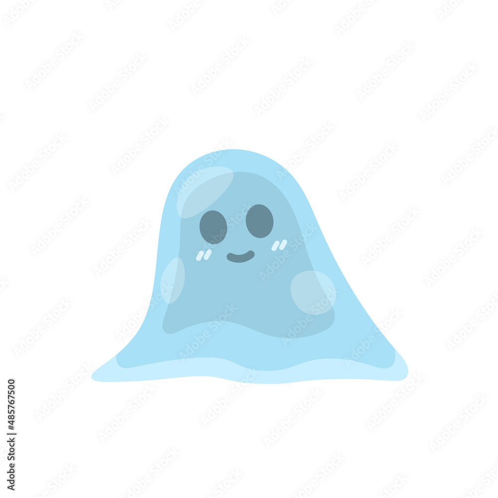 illustration of a funny, cute, and adorable blue slime monster. jelly ...