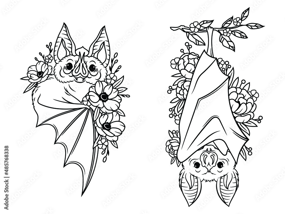 Bat Hanging Upside Down Tattoo
