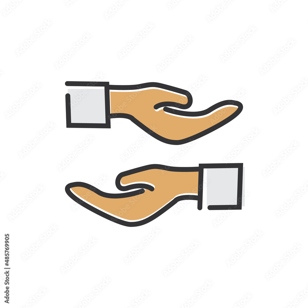 flat hand illustrator vector design, suitable for receiving icon ...