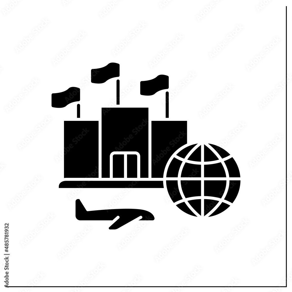 Government glyph icon. Help and support citizens from different ...