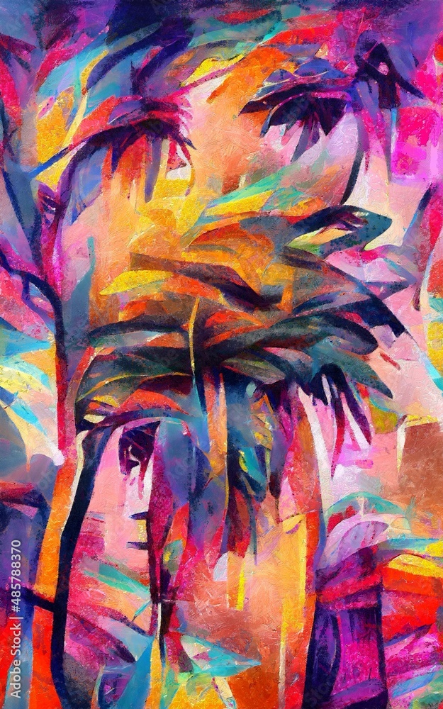 Abstract painting impressionism mixed style wall art print. Oil and ...