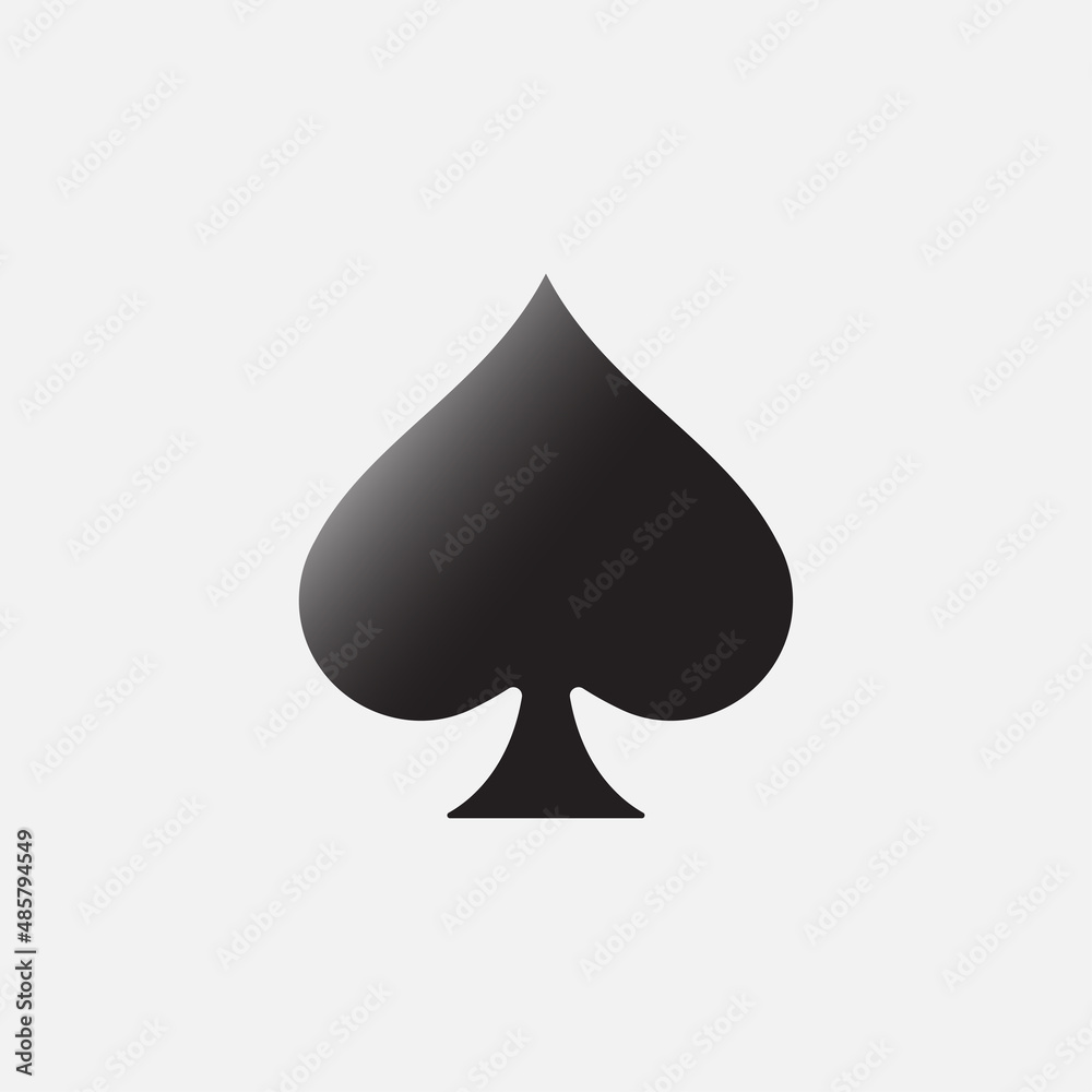 Spades playing card symbol isolated flat design vector illustration on ...