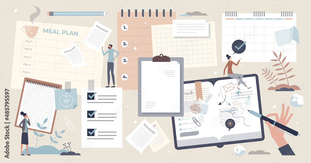 Notes and reminder items with paper stationery tiny person collection ...