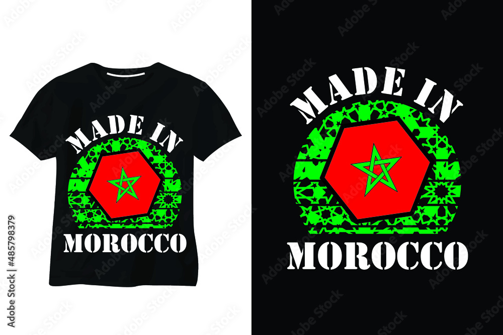 Graphic t-shirt. logo made in morocco plus arabesque shape printed for ...