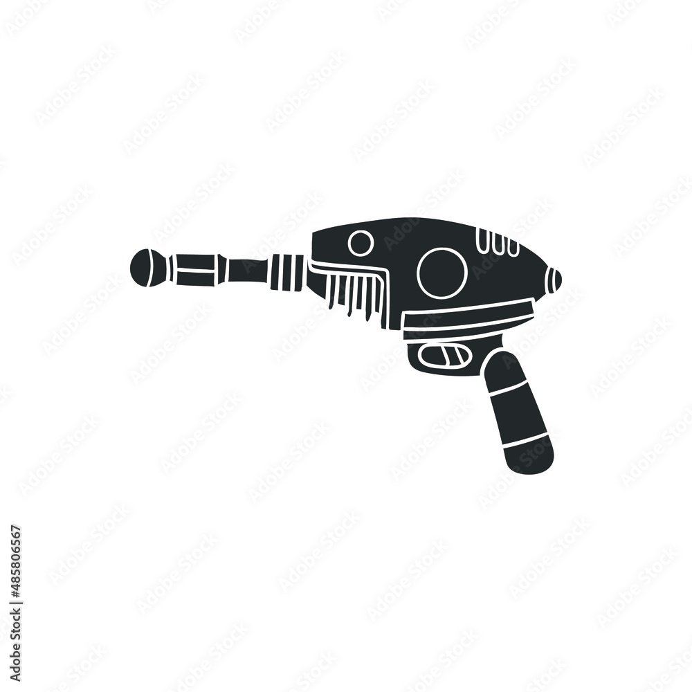 Alien Gun Icon Silhouette Illustration. Blaster Space Weapon Vector ...