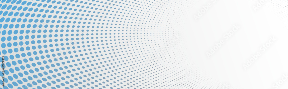 Blue and grey dots in 3D perspective vector abstract background, dotted ...