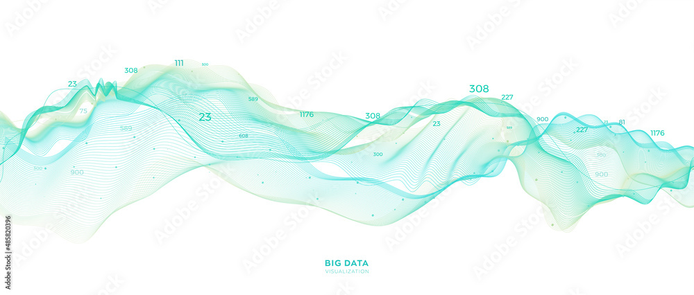 Data transformation vector background. big data technology, future of ...