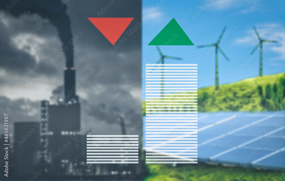 green energy transition to fossil fuel Stock Photo | Adobe Stock