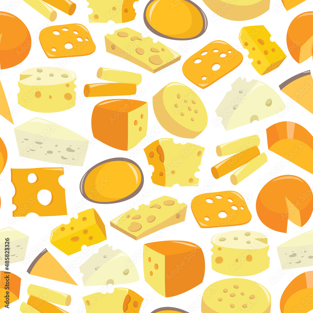 Cartoon Cheese Seamless Pattern Background Stock Vector | Adobe Stock