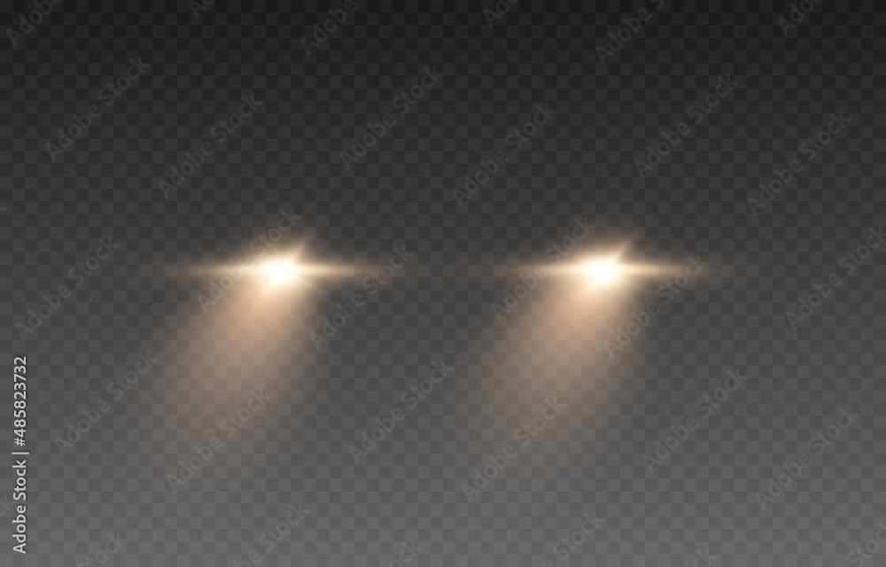 Vector light from the headlights PNG. Light from the headlights of a ...