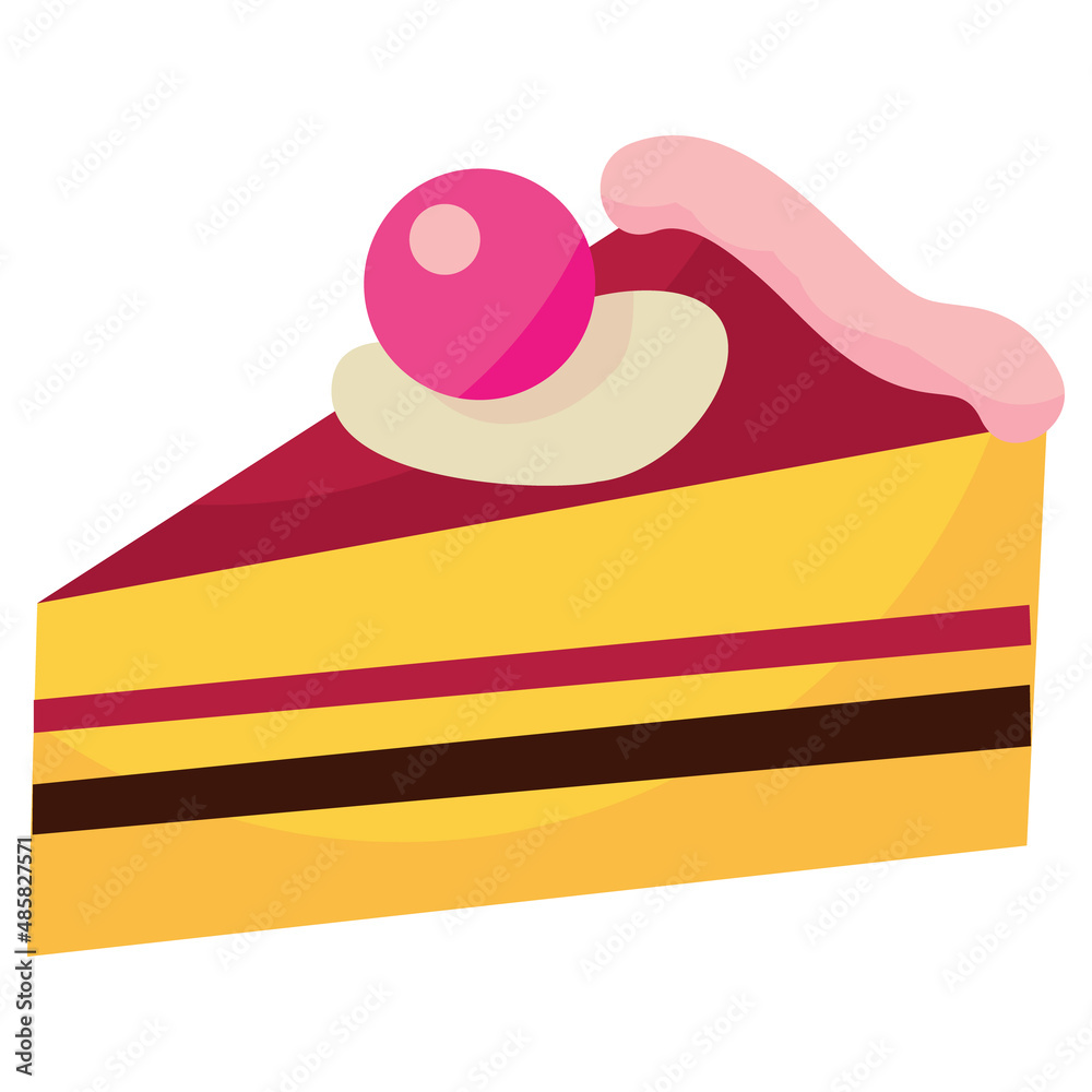 Cartoon Cake Slice Stock Vector | Adobe Stock
