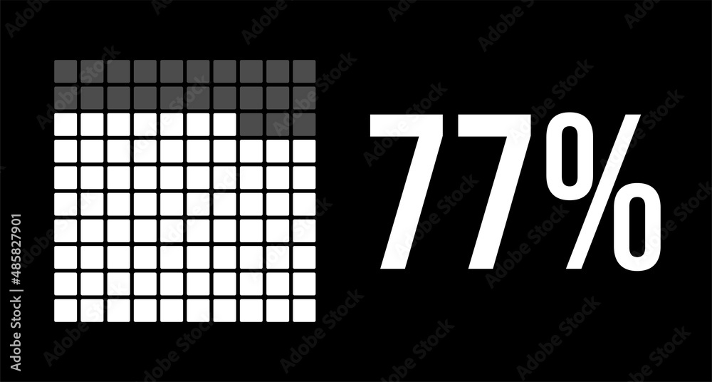 77 percent diagram, seventy-seven percentage vector infographic ...
