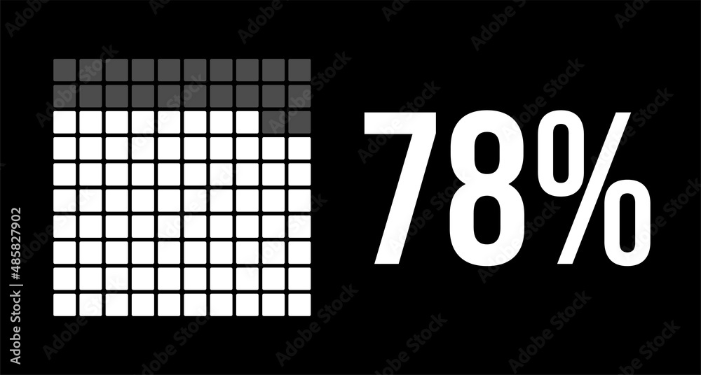78 percent diagram, seventy-eight percentage vector infographic ...
