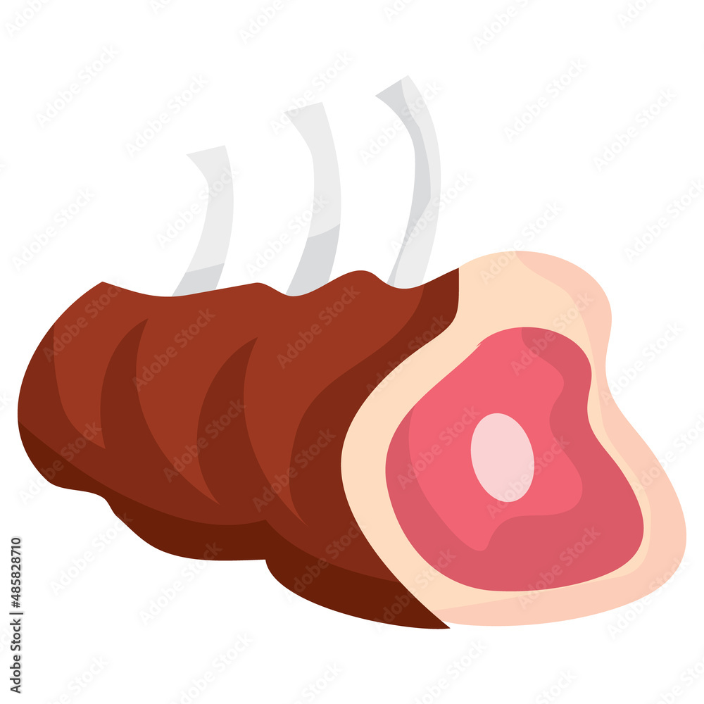 Cartoon Meat Ribs Stock Vector | Adobe Stock